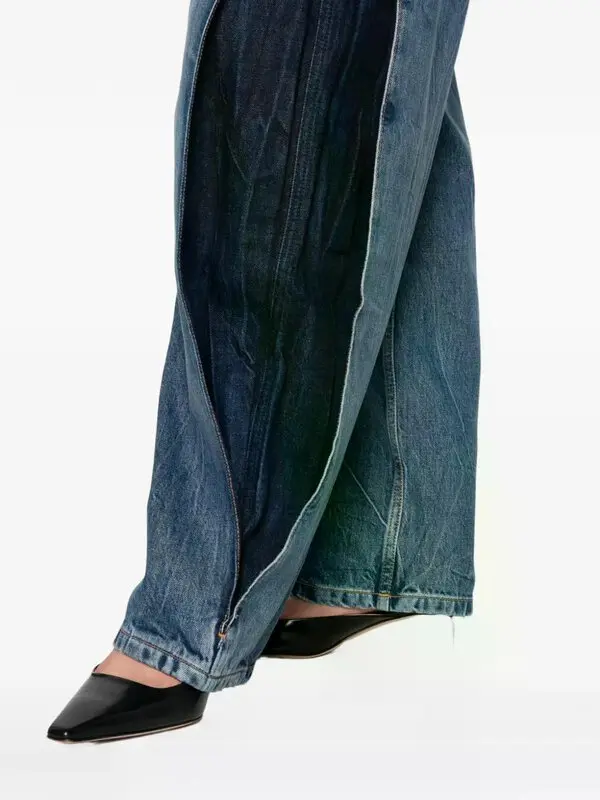 Brandon Maxwell Lana Bi-colour Wash Wide-leg Jeans
