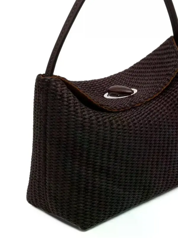 Christopher Esber Mini Turnlock Raffia Shoulder Bag