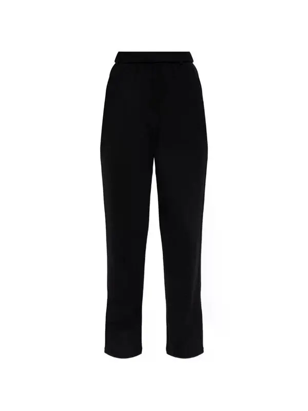 Max Mara Logo-embroidered Wool Track Pants - Black