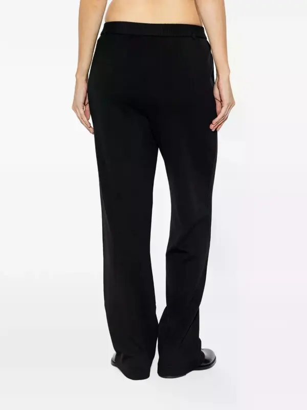 Max Mara Logo-embroidered Wool Track Pants - Black