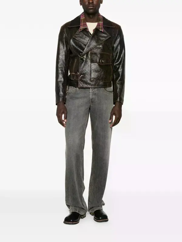SANDERLAK Flap-pocket Leather Jacket