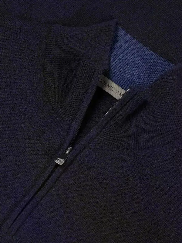 CORNELIANI Quarter-zip Knitted Sweater