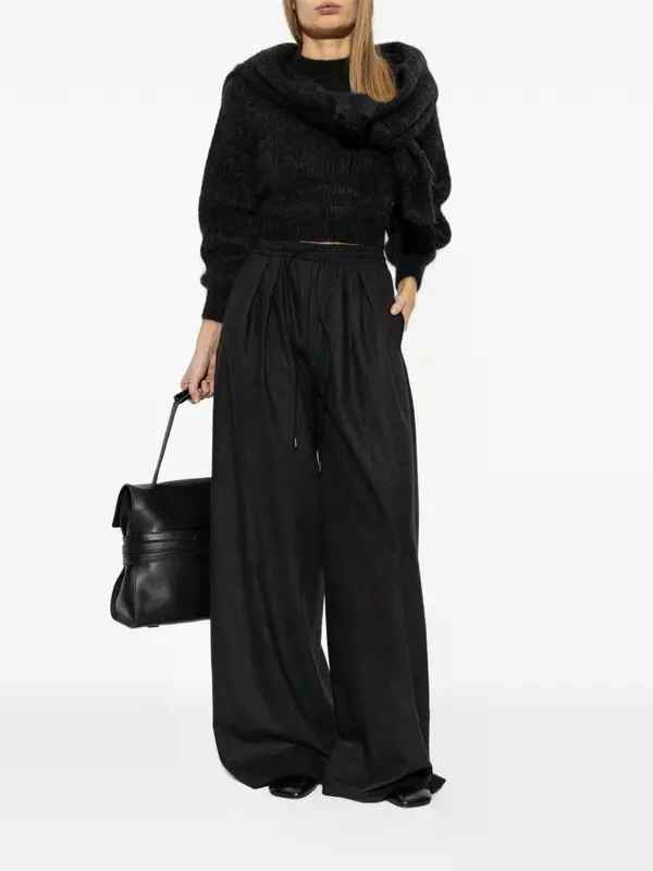 Max Mara Mélange Mohair Cropped Jumper Dark