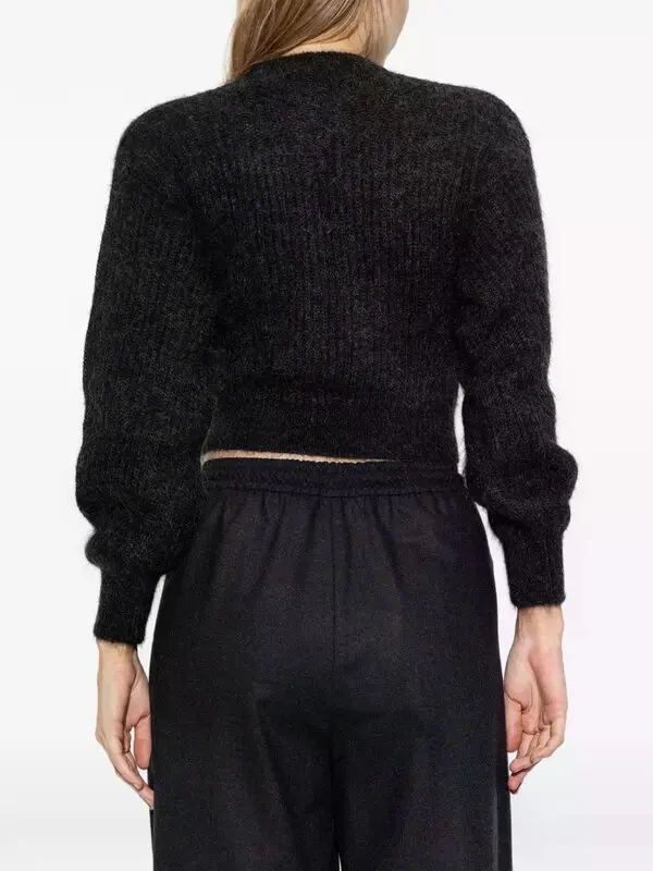 Max Mara Mélange Mohair Cropped Jumper Dark