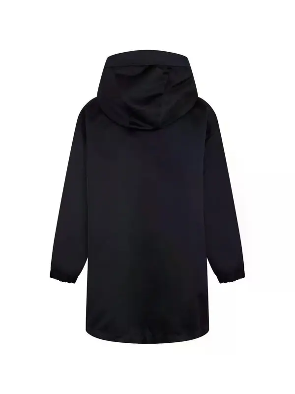 MOORER Hooded Zip-up Single-breasted Coat - Blue