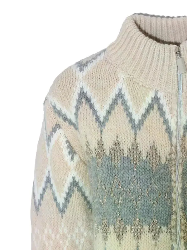 Pho Firenze Jacquard-knit Faux-fur Cardigan