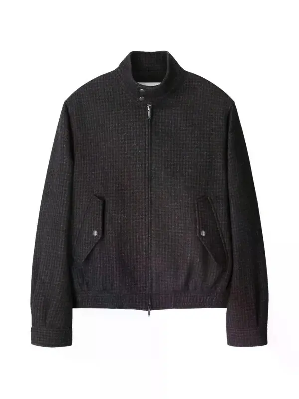 TONYWACK Checkered-pattern Bomber Jacket - Brown
