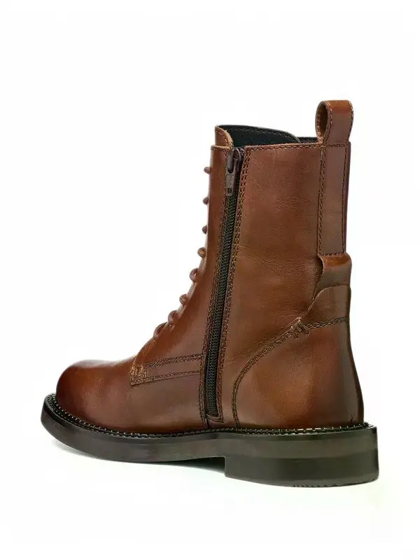 Geox Serilda Lace-up Leather Ankle Boots