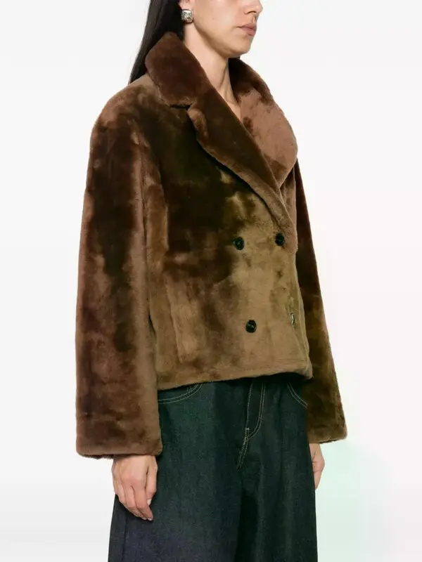 YVES SALOMON Double-breasted Shearling Jacket