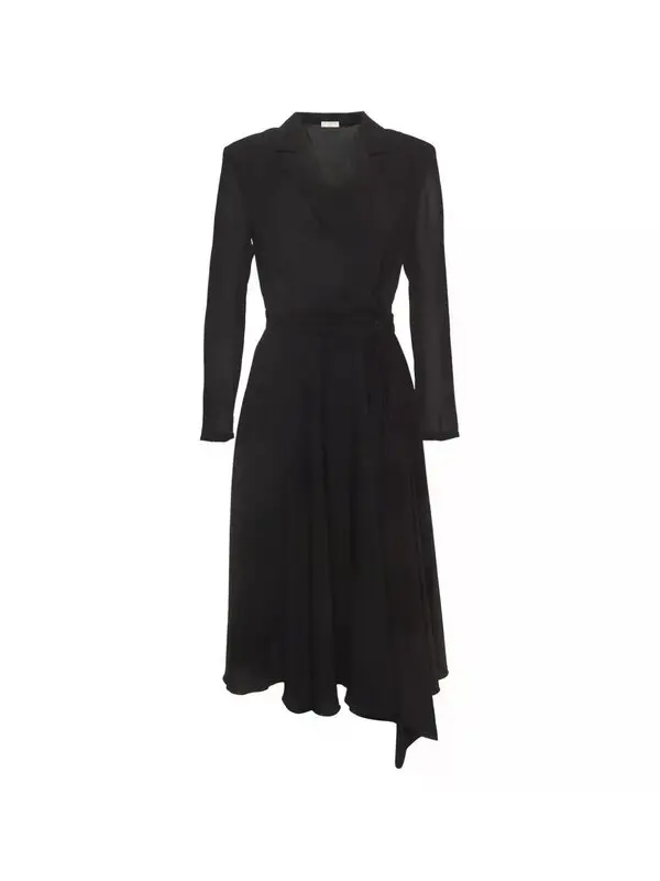 Sandro Wrap-style Pleated Midi Dress