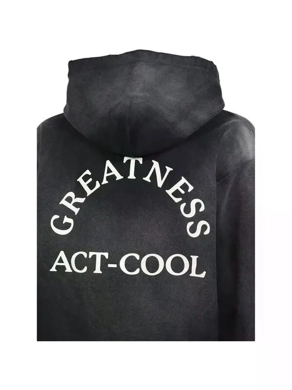 KAMIYA Greatness Act-cool Embroidered Aged-effect Hoodie