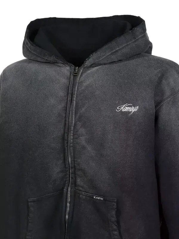 KAMIYA Greatness Act-cool Embroidered Aged-effect Hoodie