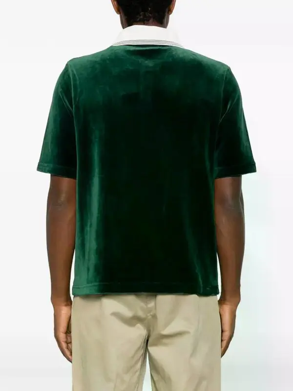 Casablanca Vertical-stripe Velvet Polo Shirt