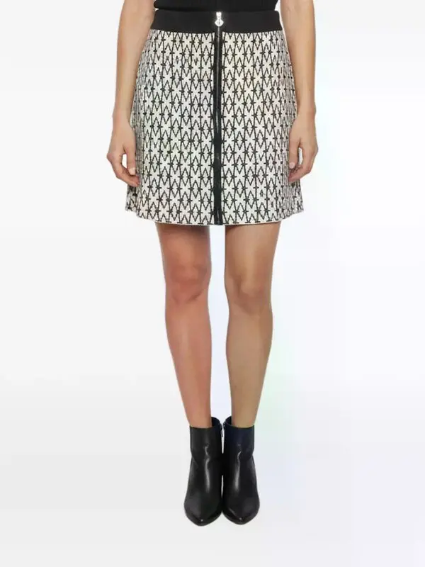 Maje Jacquard-knit Zip-up Mini Skirt