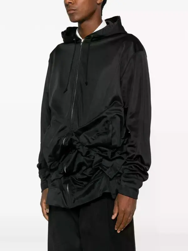 Comme Des Garçons Ruched Zip-fastening Hoodie