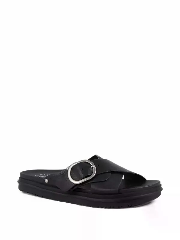 EMU AUSTRALIA Ebony Buckle-detail Crossover-strap Slides