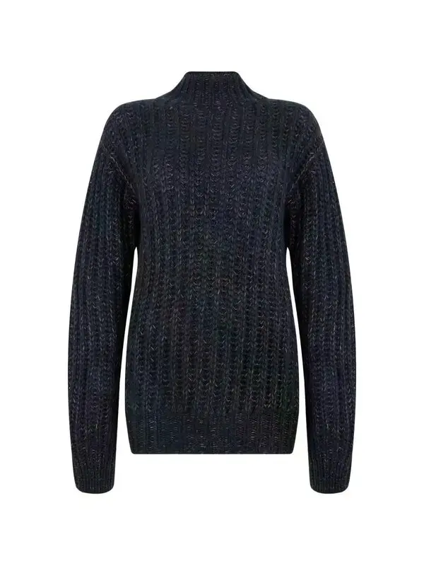 MOORER Ribbed-knit Mock-neck Sweater
