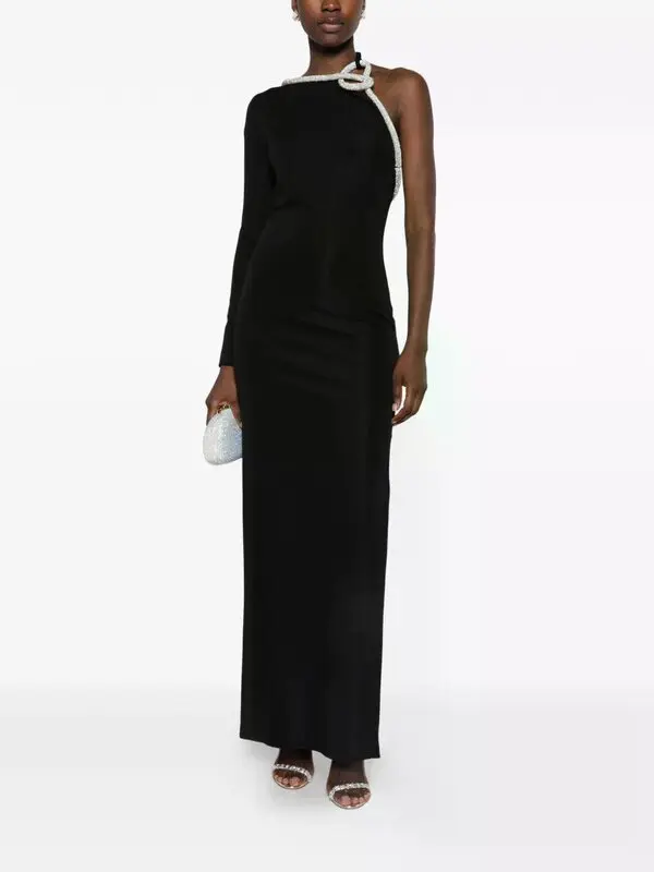 ALESSANDRO LEGORA Crystal-embellished One-shoulder Maxi Dress