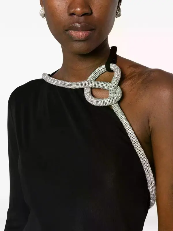 ALESSANDRO LEGORA Crystal-embellished One-shoulder Maxi Dress