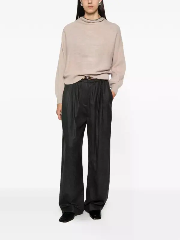 Brunello Cucinelli Monili-trimmed Ribbed-knit Sweater
