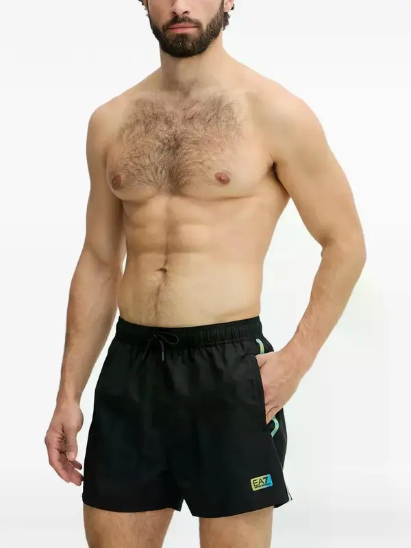EA7 Logo-patch Drawstring Swim Shorts
