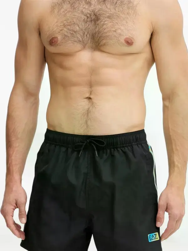 EA7 Logo-patch Drawstring Swim Shorts