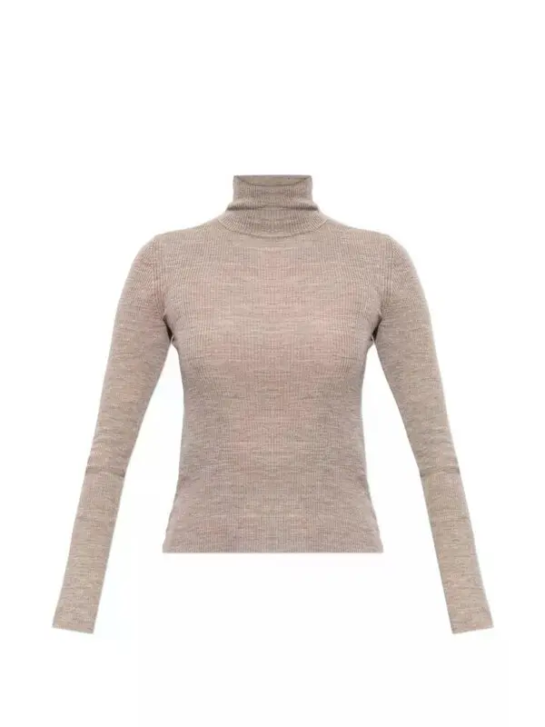 Max Mara Ribbed-knit Turtleneck Sweater - Neutrals