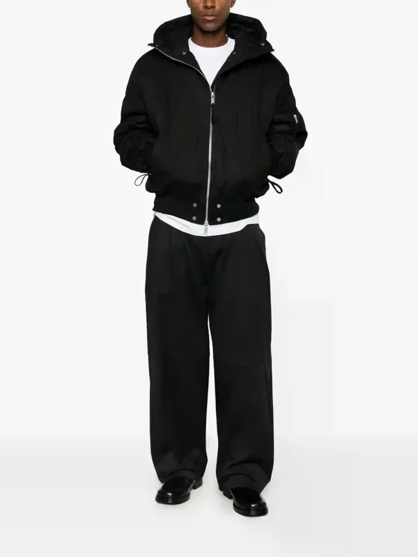 THOM KROM Zip-fastening Hooded Bomber Jacket
