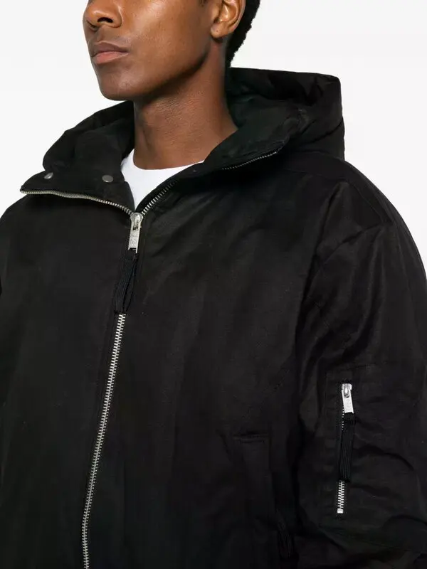 THOM KROM Zip-fastening Hooded Bomber Jacket