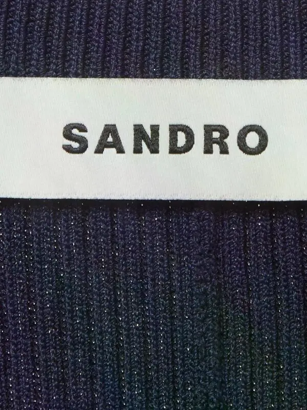 Sandro Rib-knit Button-embellished Midi Dress
