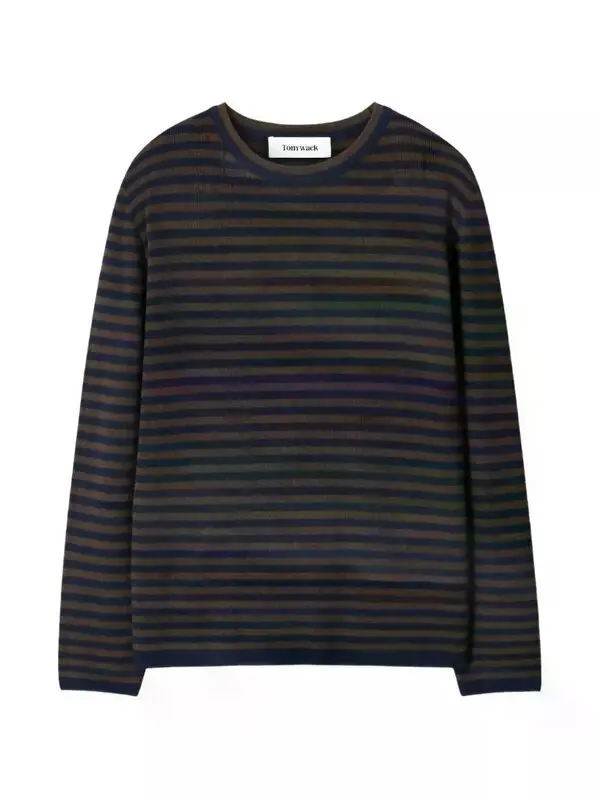 TONYWACK Striped Crew-neck Sweater - Blue