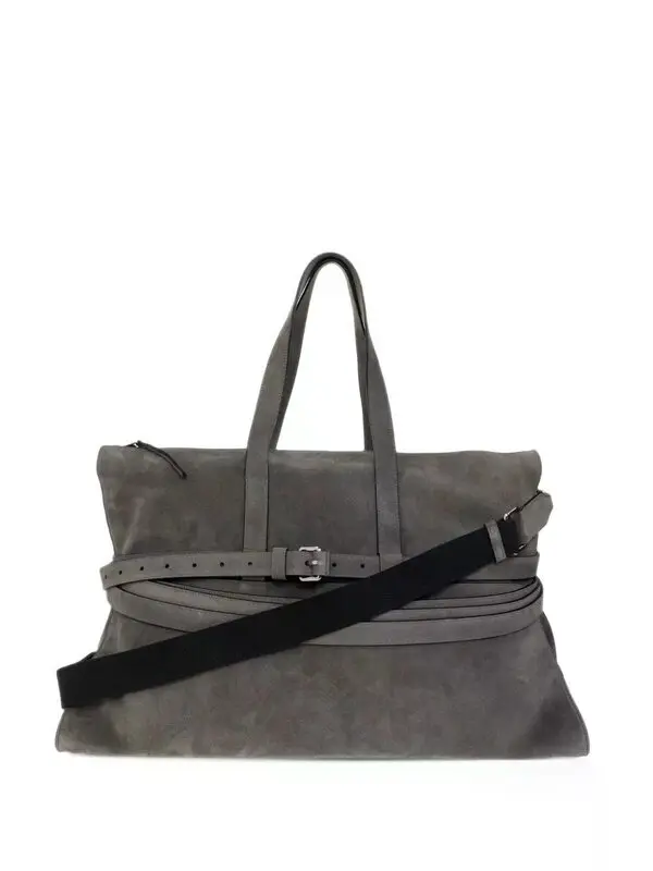 MOSCHINO Tie Me Suede Shoulder Bag