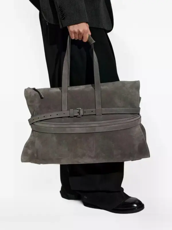 MOSCHINO Tie Me Suede Shoulder Bag