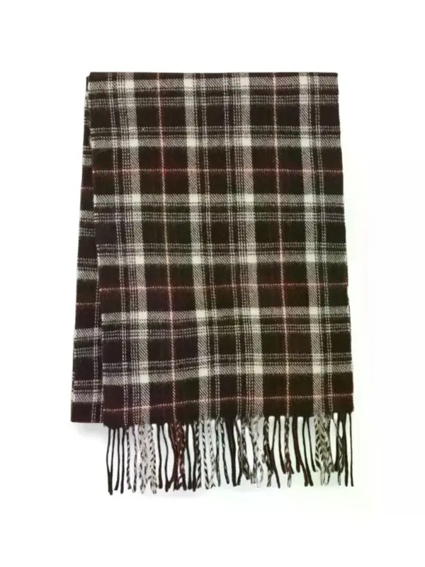 NN07 Check-pattern Fringed Scarf
