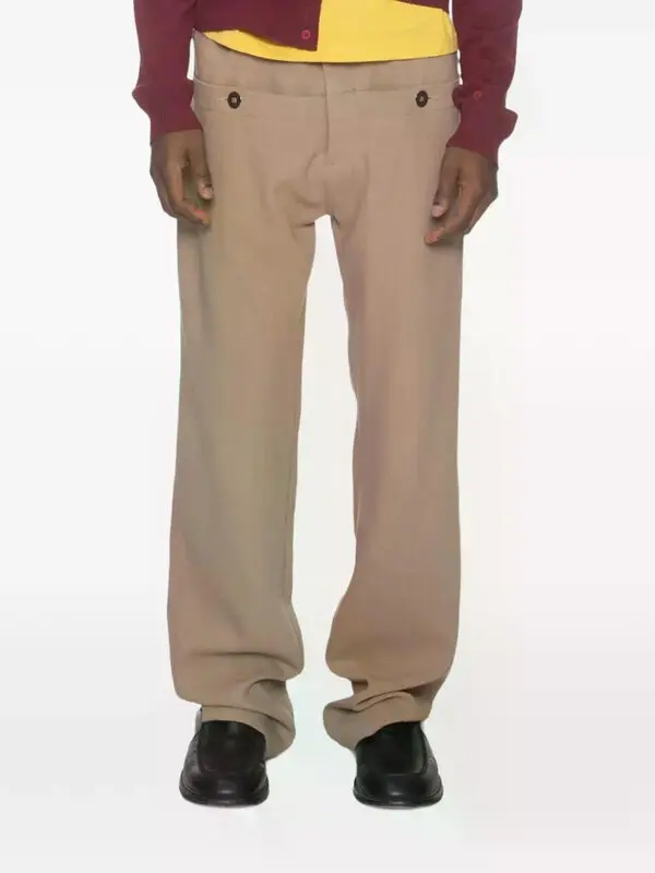 SPENCER BADU Button-detail Wool Trousers