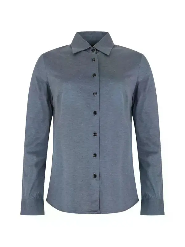 MOORER Luxia-skc Button-down Long-sleeve Shirt - Blue