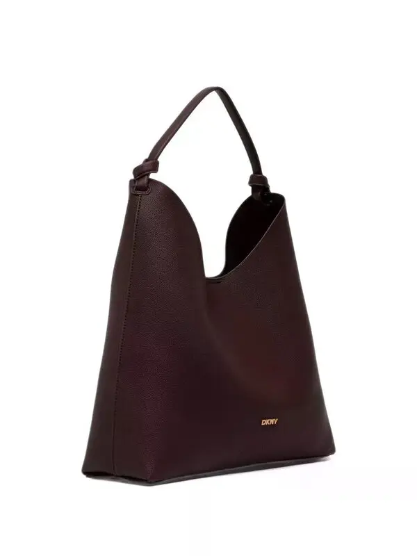 Dkny Pebbled Logo-plaque Shoulder Bag - Red