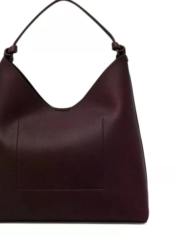 Dkny Pebbled Logo-plaque Shoulder Bag - Red