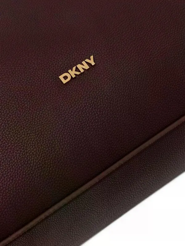 Dkny Pebbled Logo-plaque Shoulder Bag - Red