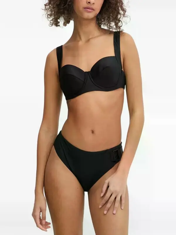 Dkny Buckle-detail Underwired Bikini Set - Black