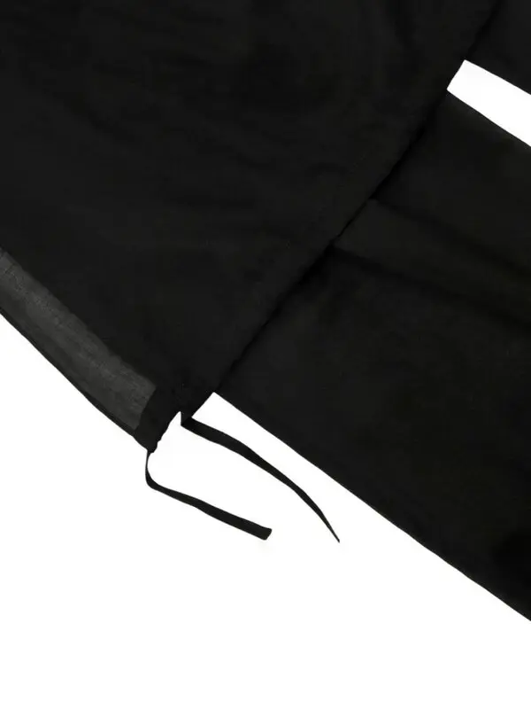 AMOMENTO Layered Drawstring Straight-leg Trousers
