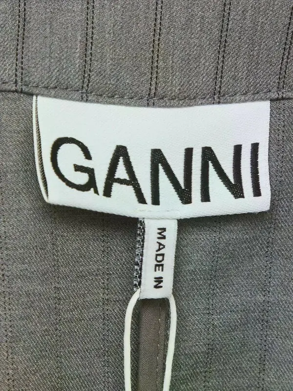 GANNI Striped Ruffled Mini Dress