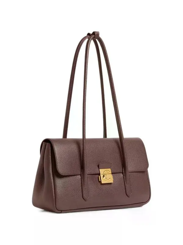 COCCINELLE Large Logo-plaque Pebbled Shoulder Bag
