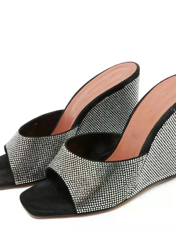 Amina Muaddi Lupita Crystal-embellished Wedge Sandals