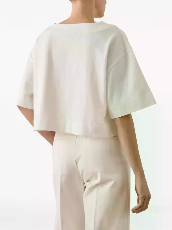 Soeur Davina Boat-neck Cropped T-shirt