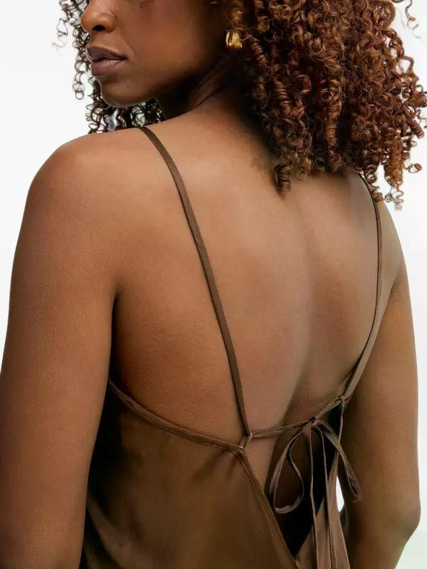 HAVEONE V-neck Tie-back Maxi Dress