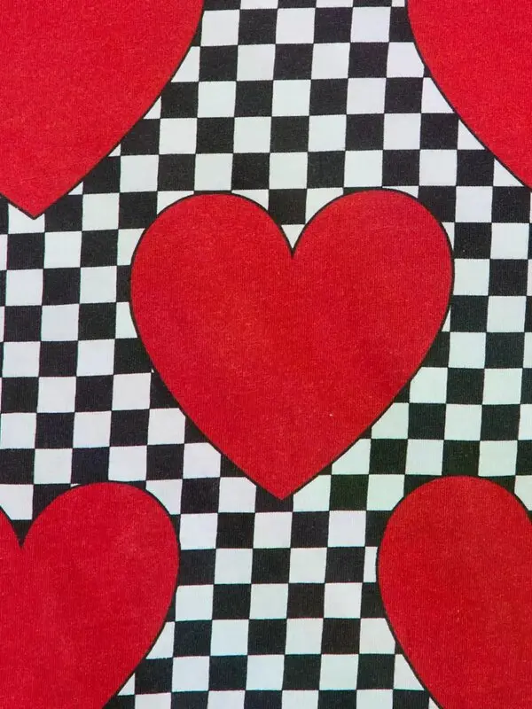 Moschino Checkered Heart-print T-shirt
