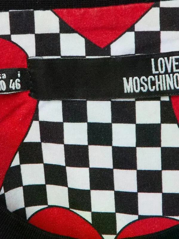 Moschino Checkered Heart-print T-shirt