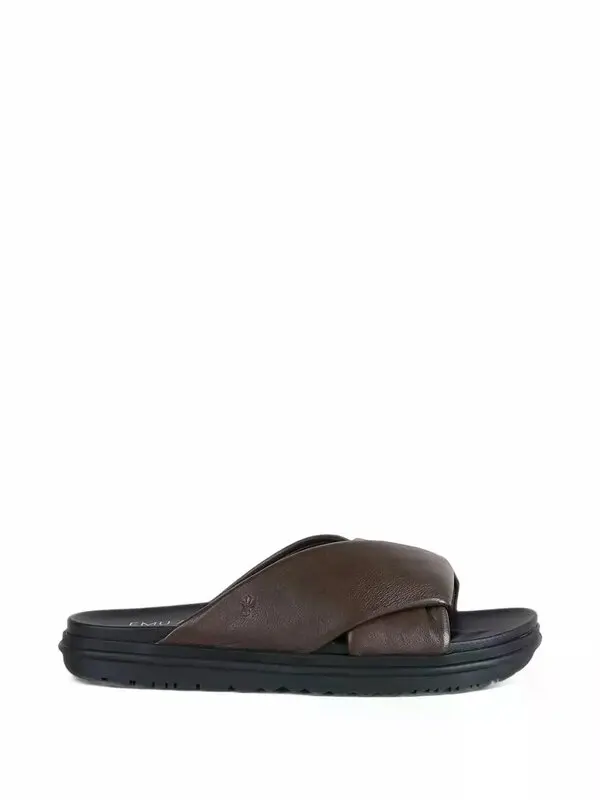 EMU AUSTRALIA Selene Crossover-strap Slides - Brown