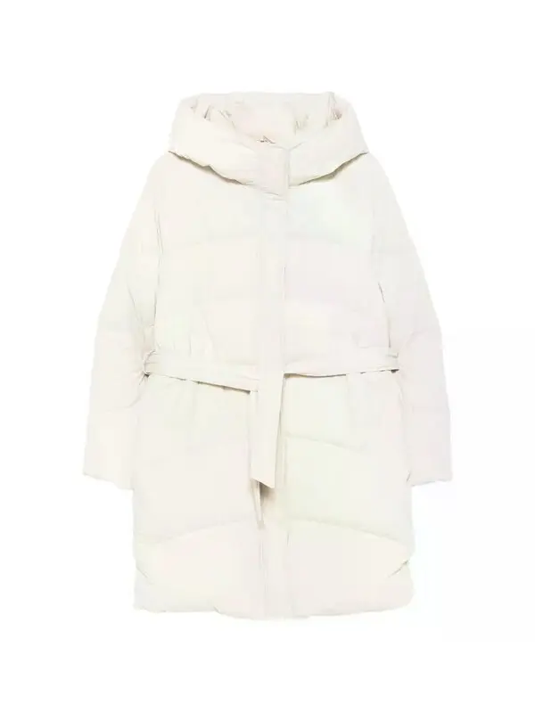 SEA WING Belted Hooded Puffer Coat